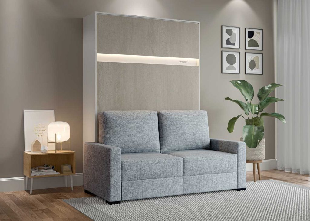 Lifestyle Solitary Vertical Rock Solid Murphy Bed with Sofa