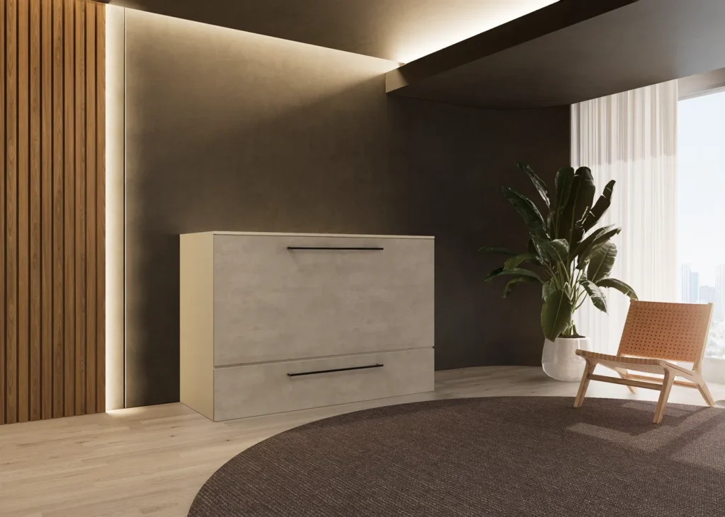 Lit cabinet autoportant Livingchy Condo beige et Rock Solid